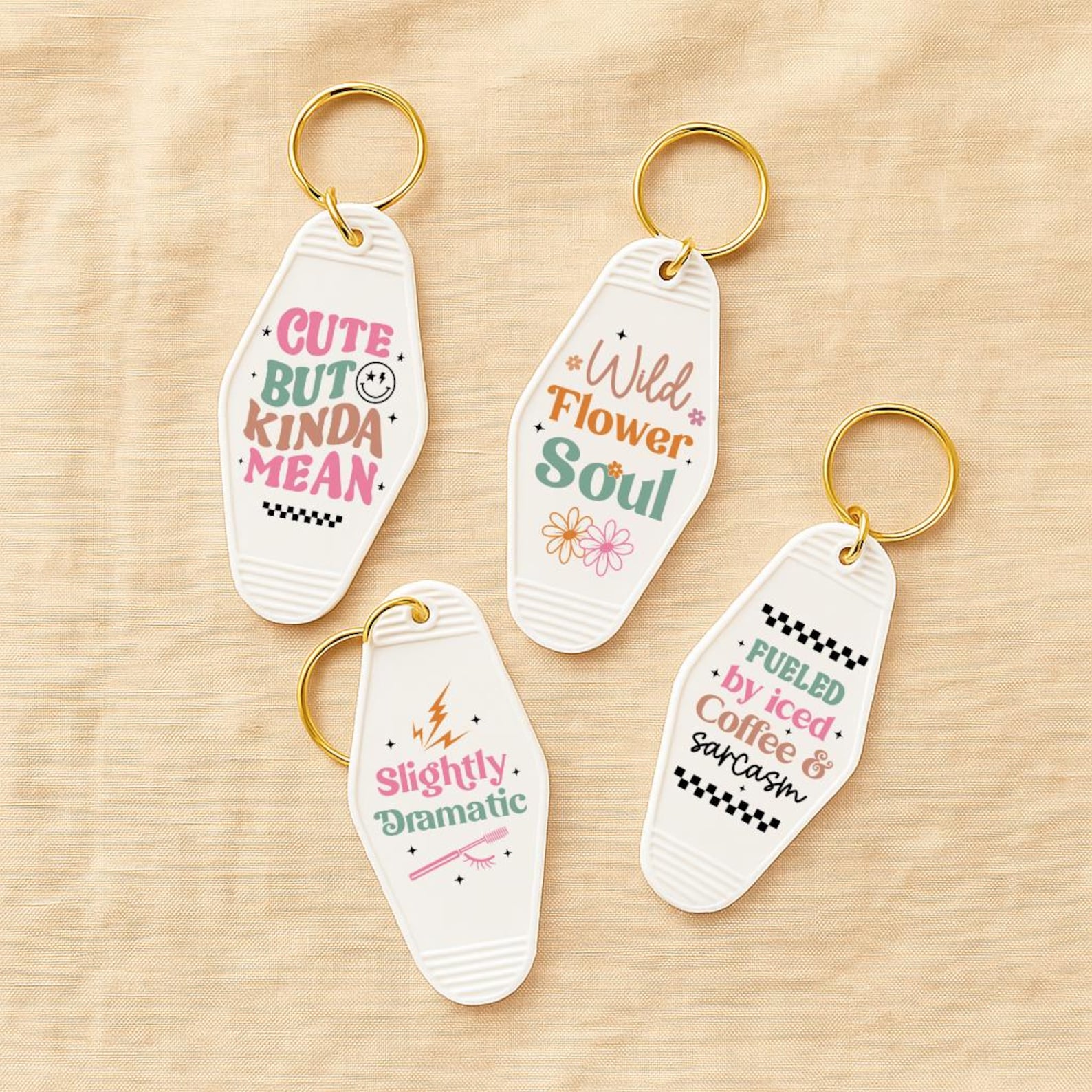 Motel Keychain Svg Bundle, Sarcastic Keychain Svg, Keychain Png, Retro ...