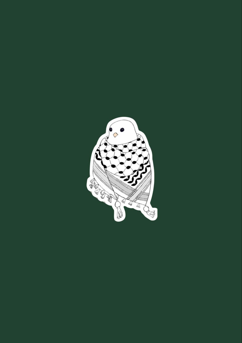 Keffiyeh Sticker- Keffiyeh Dove Wrapped Decal Sticker - Etsy