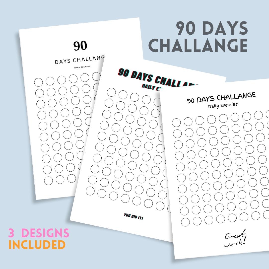 90 Day Habit Tracker | 90 Day Challenge Printable | Fitness, Exercise ...