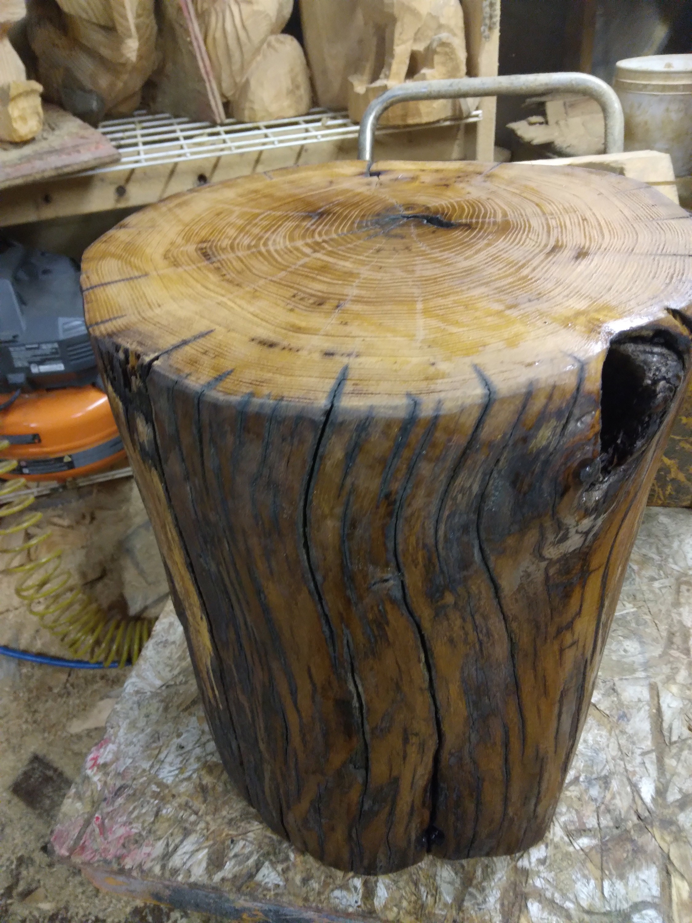 Big Wood Block Tree Stump End Table - Etsy