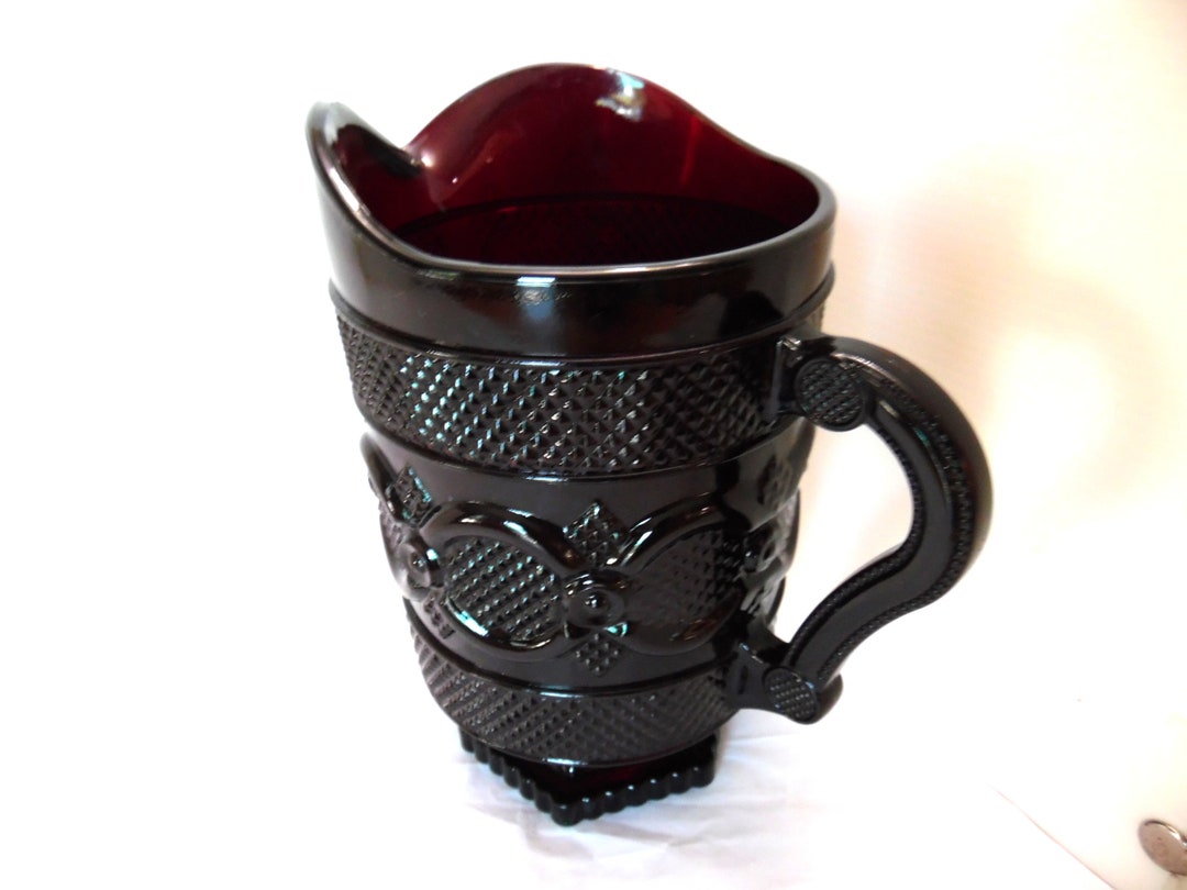 Vintage Avon Cape Cod Ruby Red Glass Pitcher 1876 Collection 46 Oz - Etsy