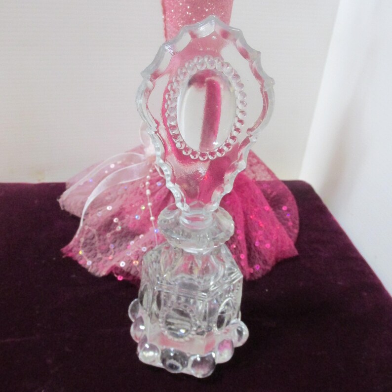 Vintage L. E. Smith Glass Perfume Bottle Beaded Medallion Pattern - Etsy