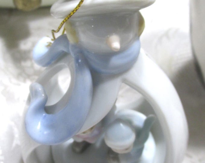 Vintage Avon Porcelain Snowman Ornament With Kids Ice Skating 2005 - Etsy