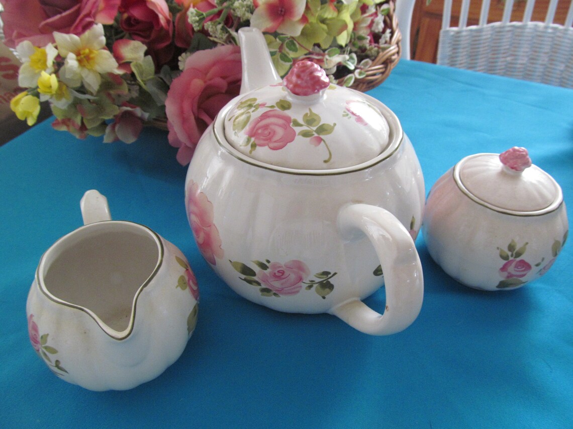 Floral Ceramic Gibson Tea Set Teapot Creamer Sugar Bowl With - Etsy