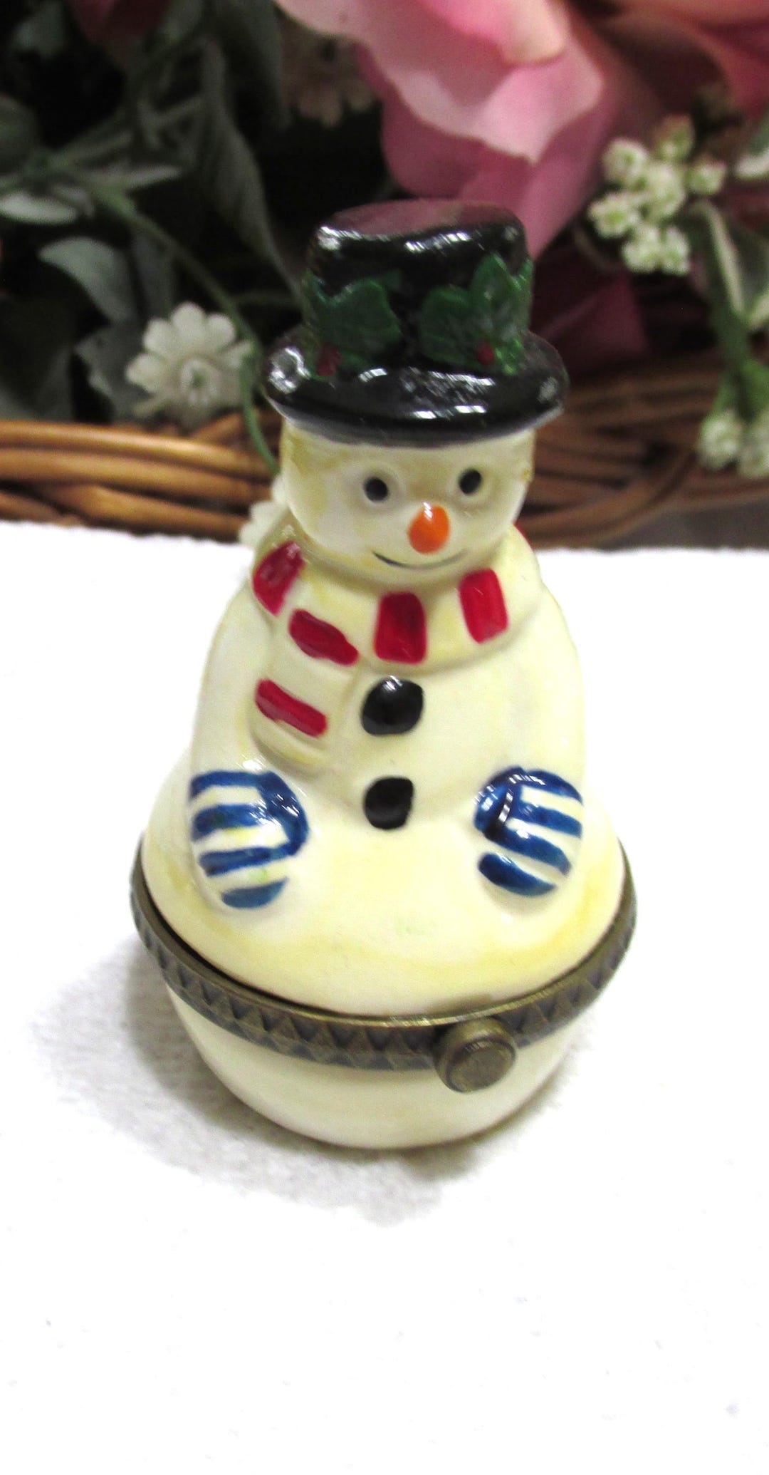 Vintage Snowman Small Hinged Trinket Box With Star Trinket - Etsy