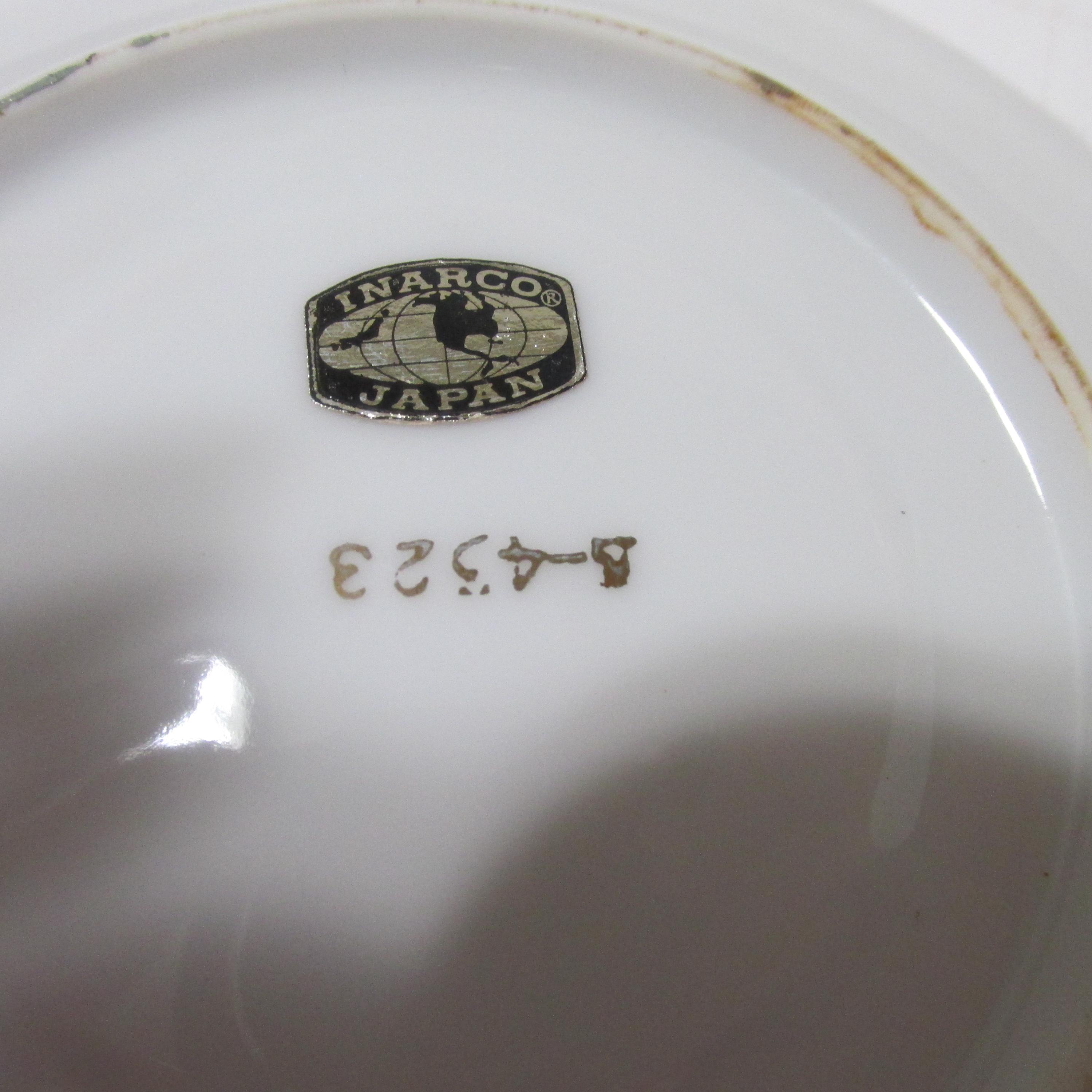 Vintage Inarco Japan Teacup and Saucer Featuring a Green Floral Design ...