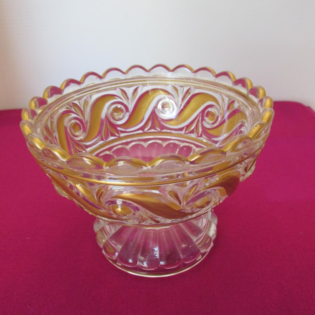 Baccarat Footed Glass Bowl, Compote, Signed Baccarat Depose, Pedestal ...