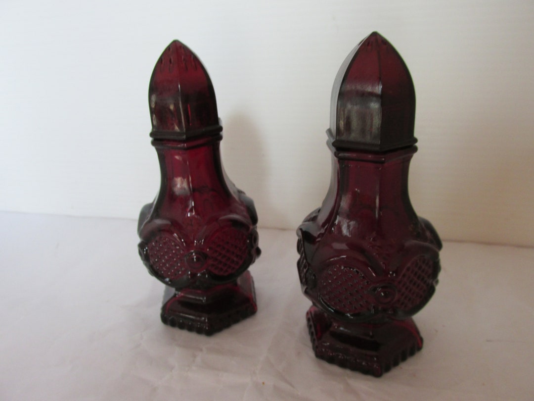 Vintage Avon Ruby Red Salt Pepper Shakers, Cape Cod - Etsy