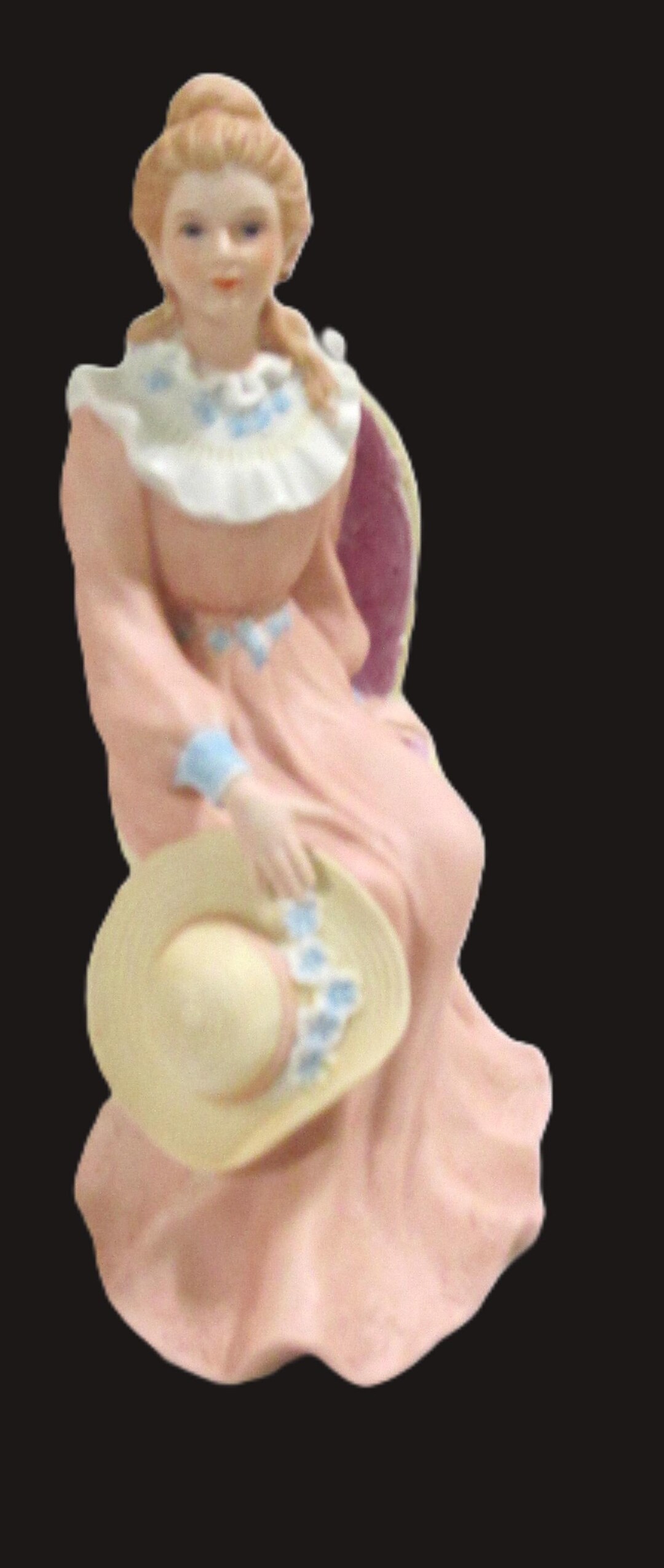 Homco Porcelain Lady With Hat Sitting in Chair, Vintage Homco Figurine ...