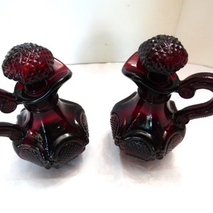 Vintage Cape Cod Ruby Red Glass Cruets Set of 2 - Etsy