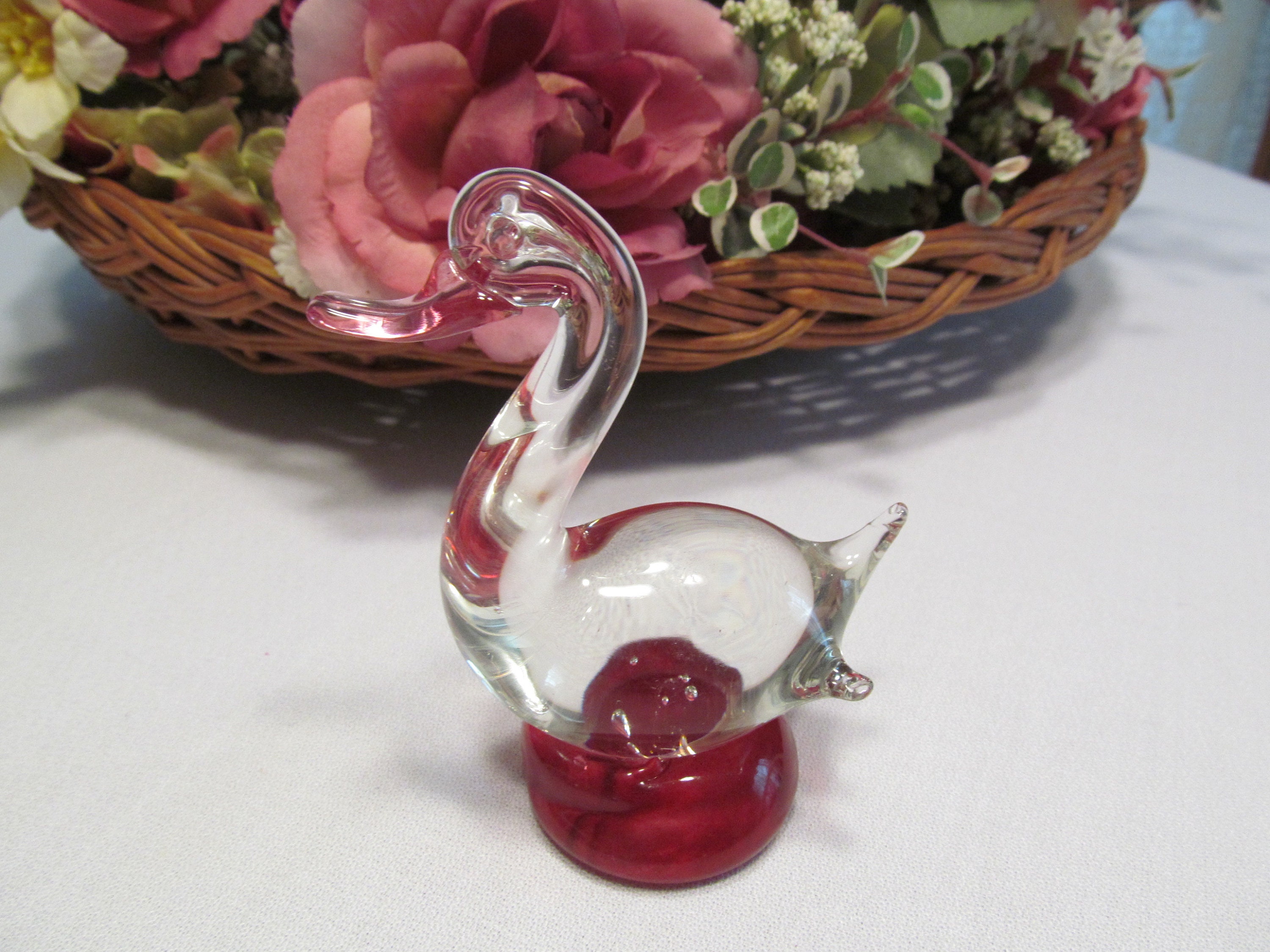 Blown Glass Art Glass Duck Swan Goose Figurine Paperweight - Etsy