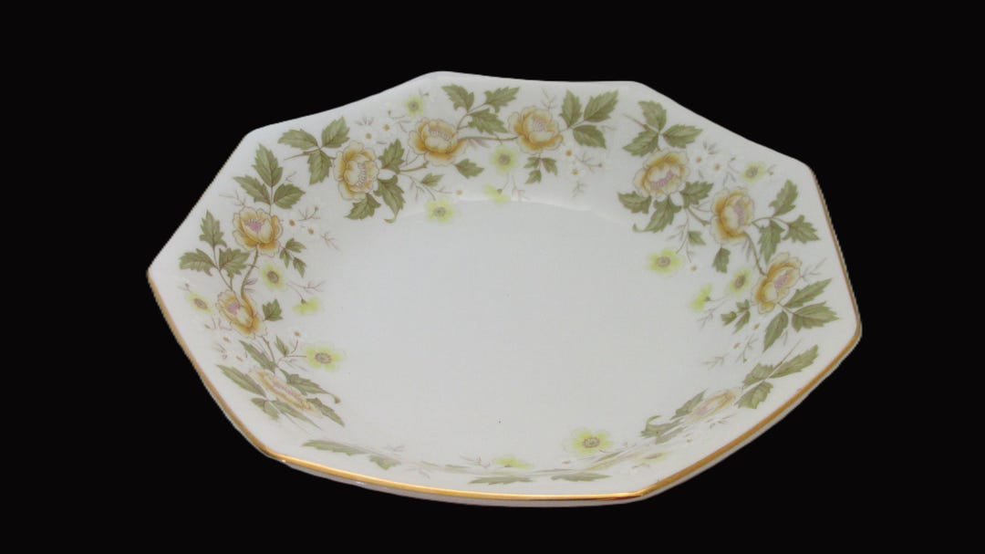 Octagonal Originals, Porcelain Serving Bowl, Rose Marie Pattern, Yellow ...