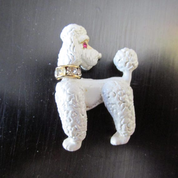 Napier Vintage Articulated Poodle Brooch Pin, White, … - Gem