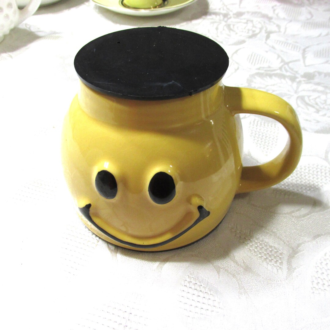 Ceramic Smiley Face Non-skid Mug With Feltman Langer Mug Mate Cap - Etsy