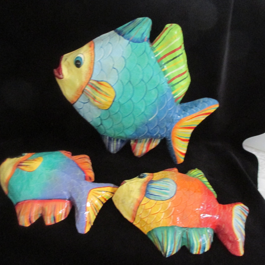 Vintage Paper Mâché Fish Wall Decor: Charming Nautical Wall Hangings - Etsy