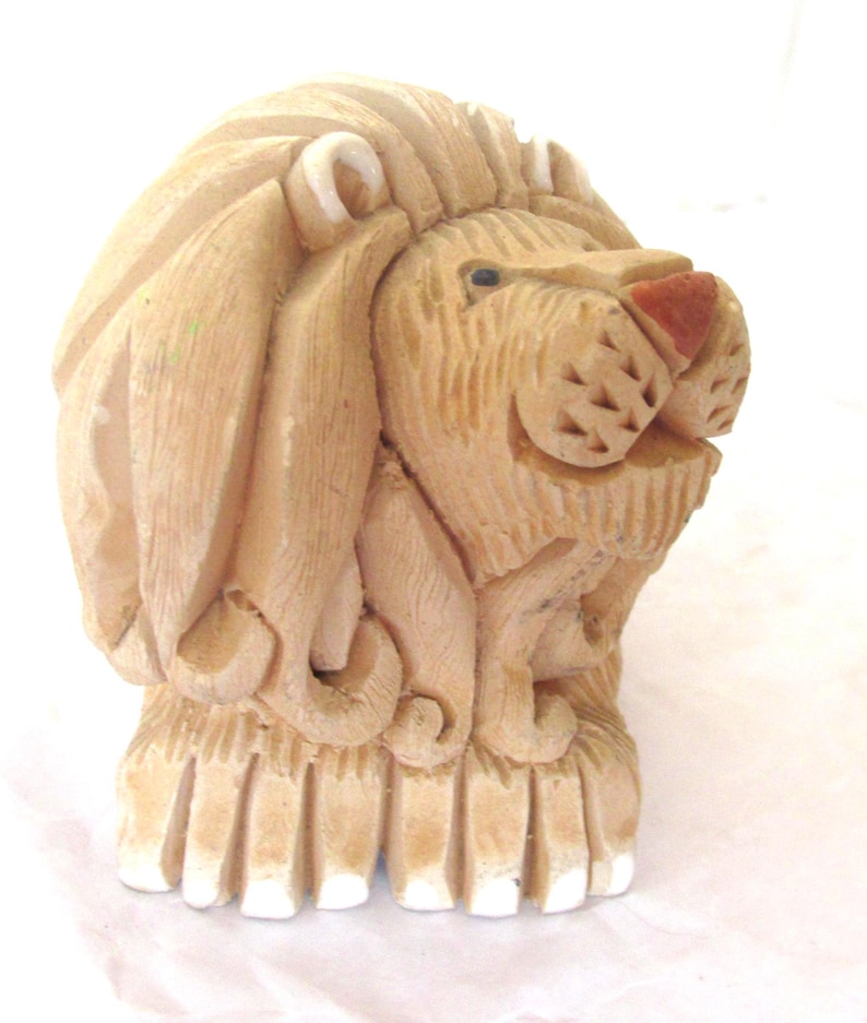 Vintage Artesania Rinconada, Art Pottery, Hand Carved LION Figurine ...