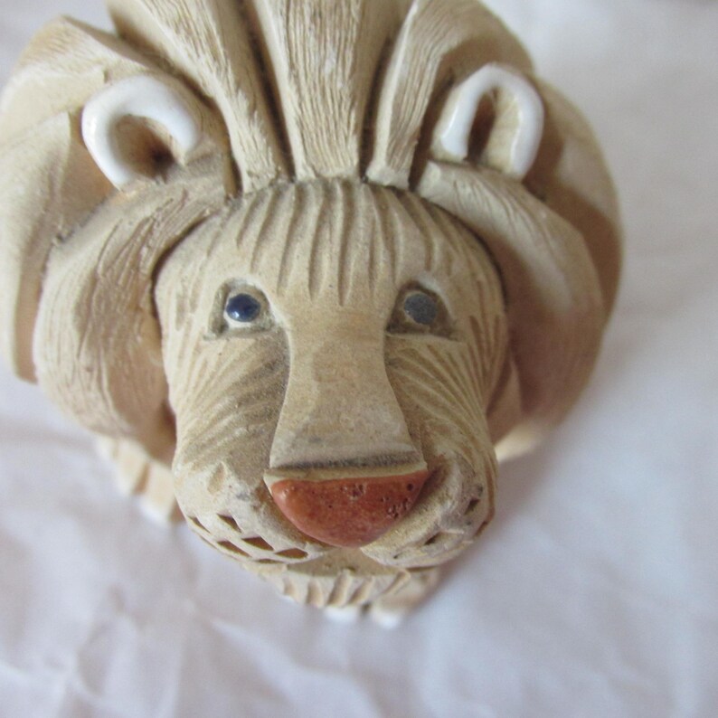 Vintage Artesania Rinconada, Art Pottery, Hand Carved LION Figurine ...