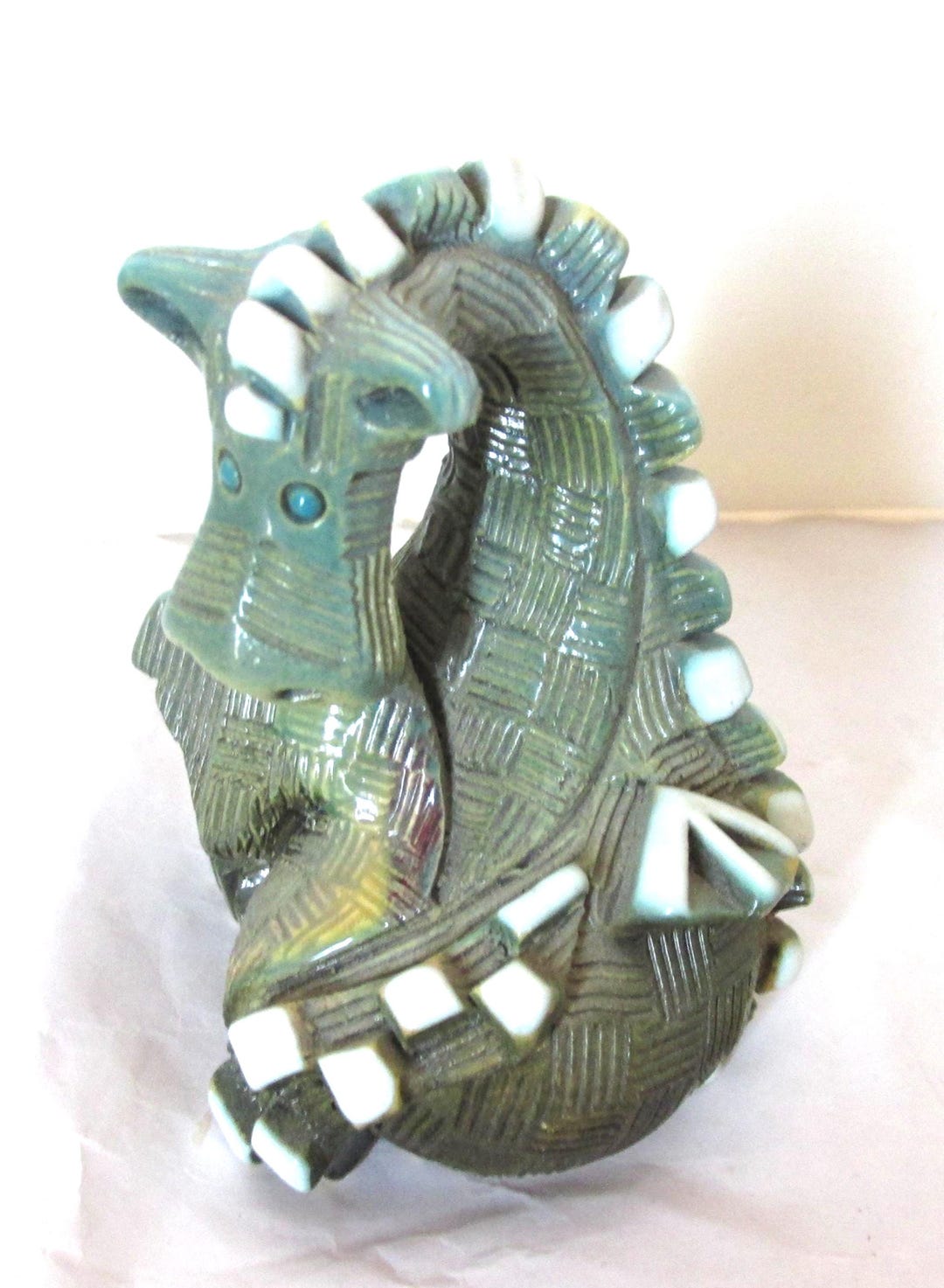 Whimsical Artesania Rinconada, Art Pottery, DRAGON Hand Carved Figurine ...