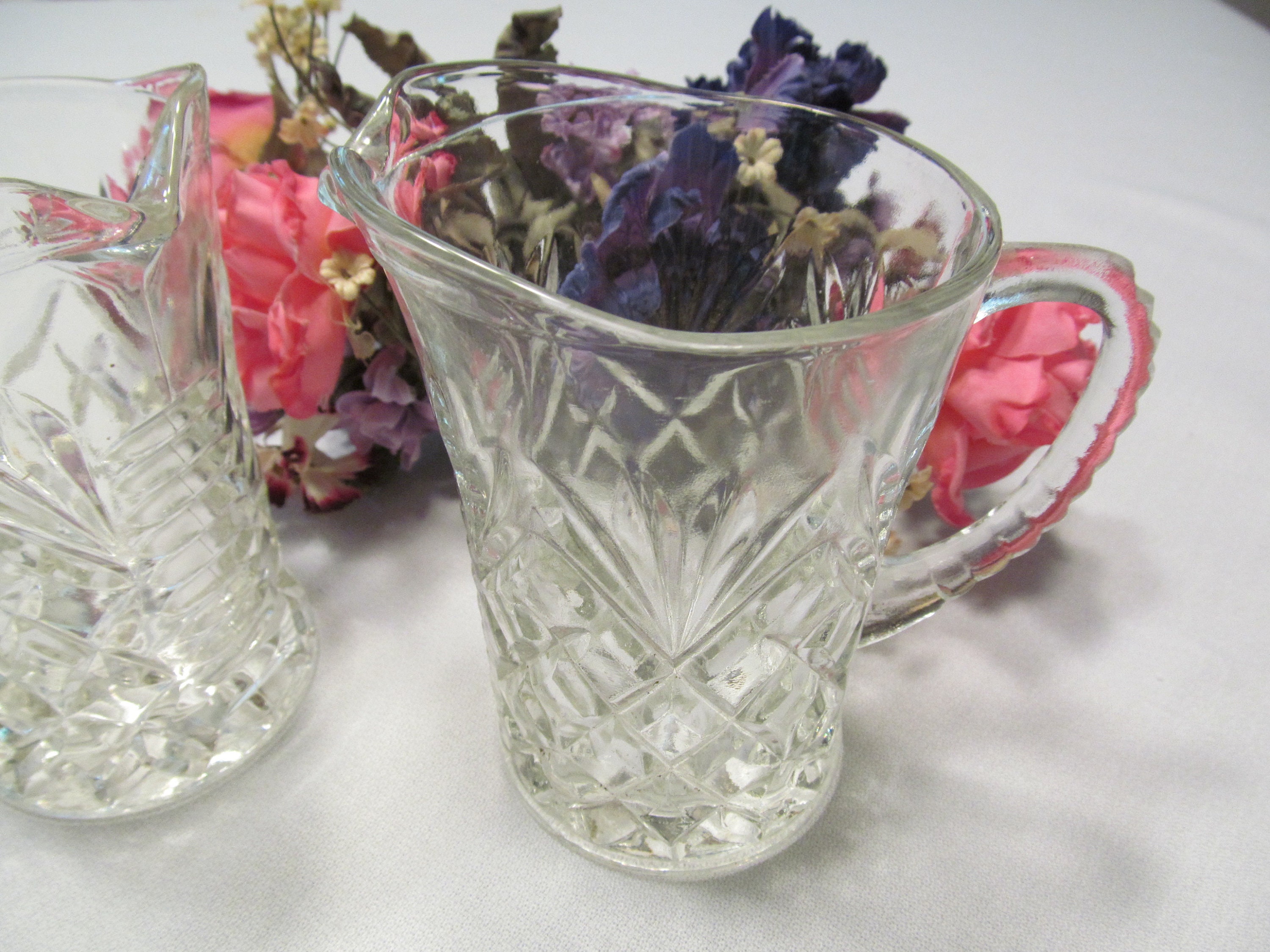 Vintage Anchor Hocking Tall Glass Creamers Creamer Set of 2 - Etsy