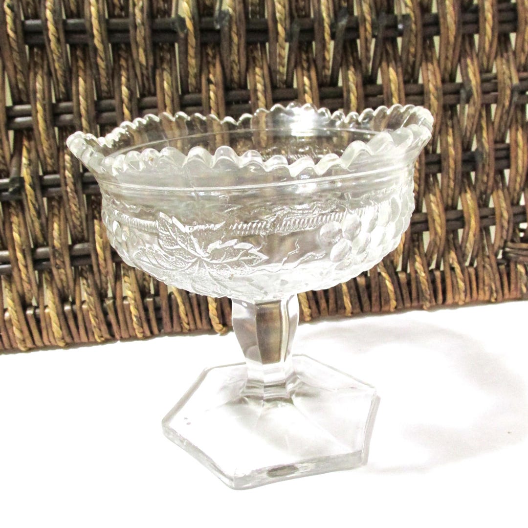 Indiana Glass Compote Small Compote Grape Cluster Leaf Design - Etsy