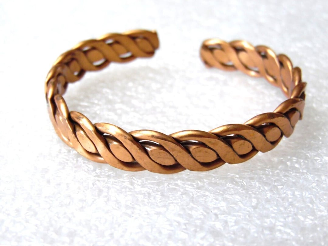 Copper Braided Cuff Bracelet, Vintage - Etsy