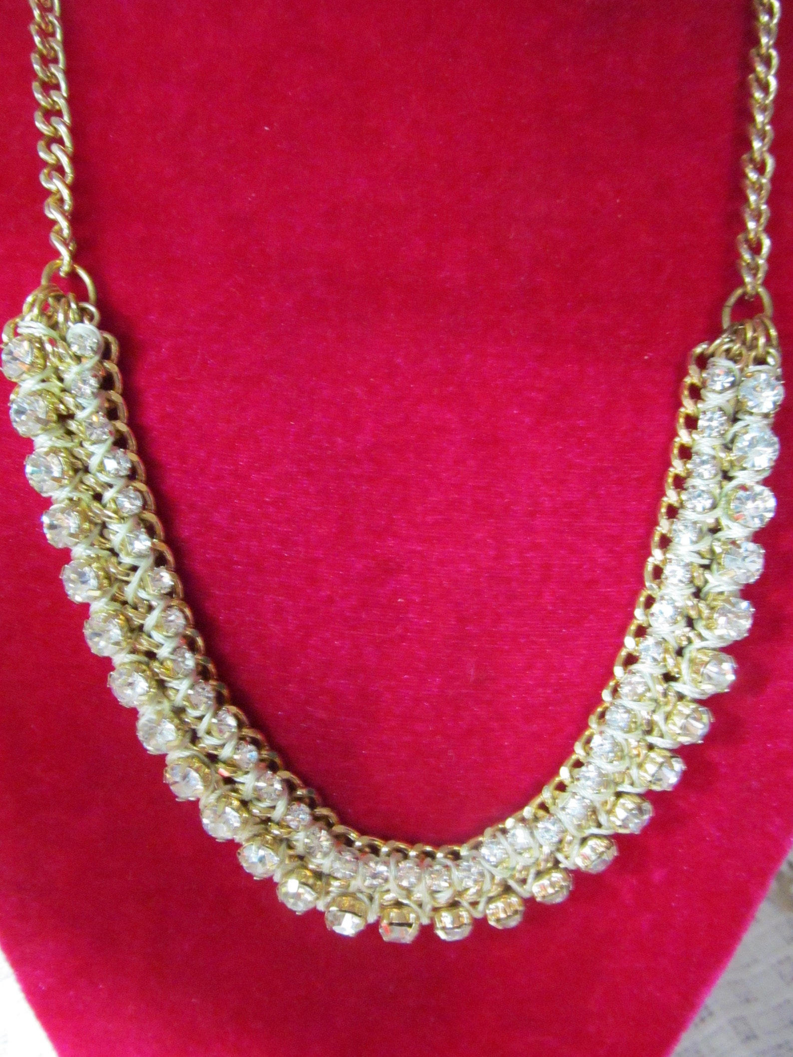 Gorgeous Rhinestone Necklace Gold Tone Metal | Etsy