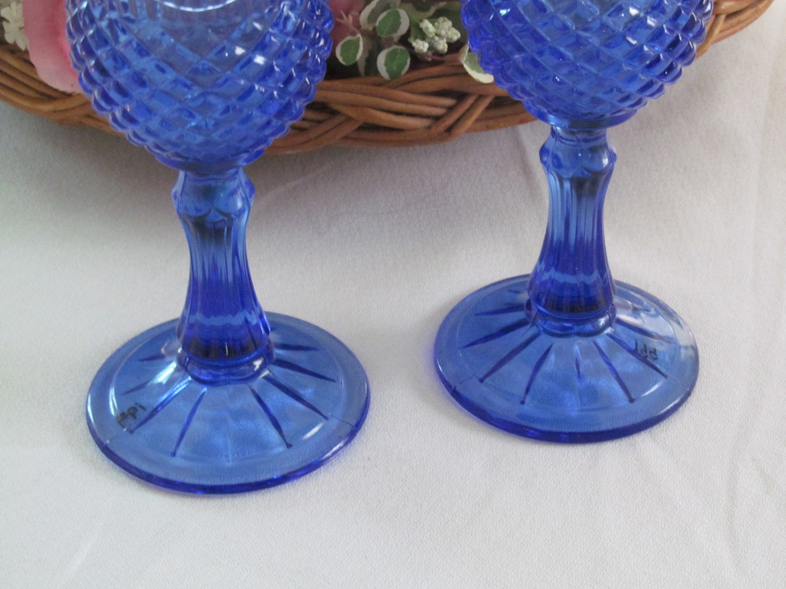 Cobalt Blue Fostoria for Avon Goblets Martha & George | Etsy