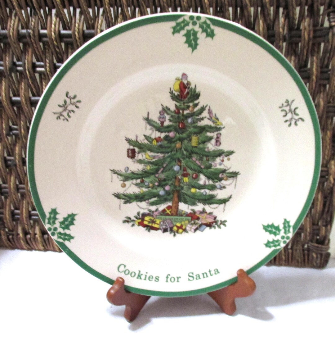 Vintage Spode Christmas Tree Cookies for Santa Plate, Made in England ...