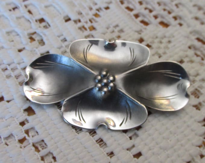 Stuart Nye STERLING Dogwood Flower Brooch, Signed Sterling Pin, 2.5 ...