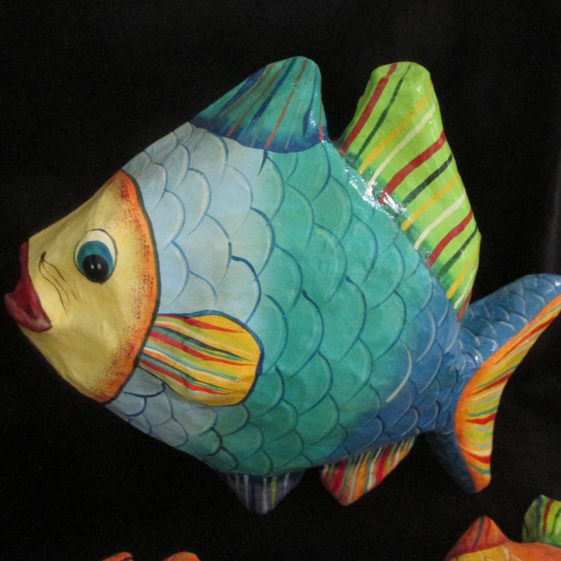 Vintage Paper Mâché Fish Wall Decor: Charming Nautical Wall Hangings - Etsy