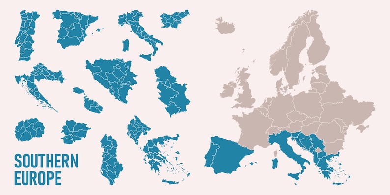 Printable Europe Maps Bundle | 39 Countries + 5 Regions | Geography ...