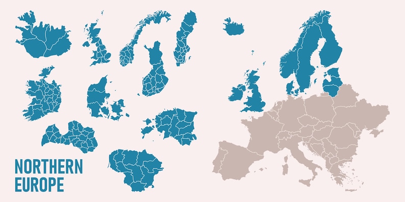Printable Europe Maps Bundle | 39 Countries + 5 Regions | Geography ...