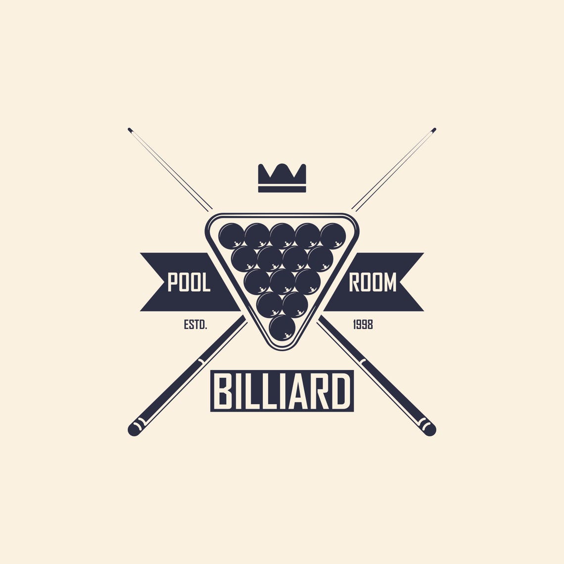 Billiards Logo Set | Vintage Pool & Snooker Club Emblems | Instant ...