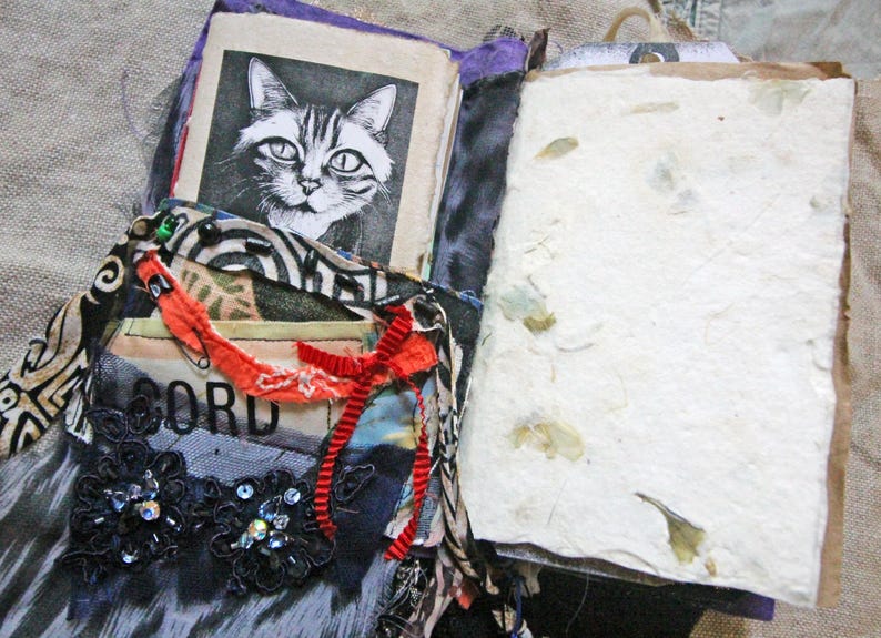 Gothic Tomb Junk Journal Grim Cemetery Fabric & Paper Notebook ...