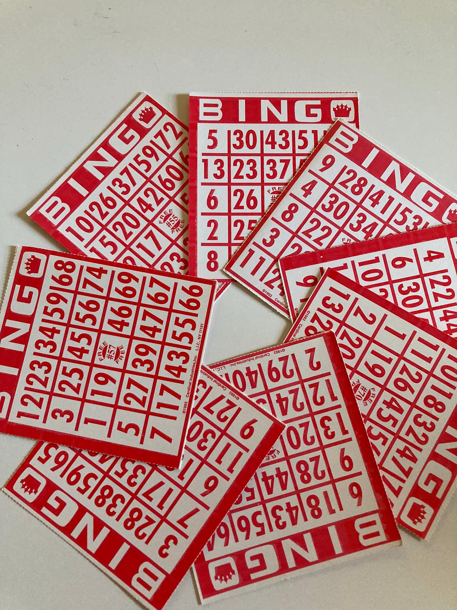 Vintage Red Bingo Cards - Set of 8 - Junk Journal Supplies - Etsy