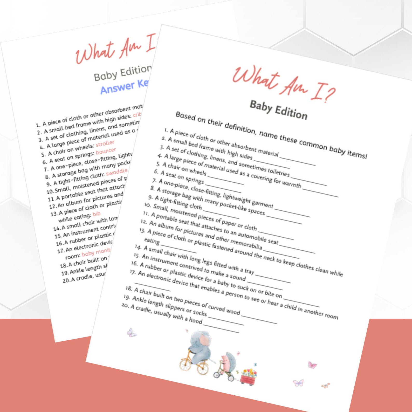 What Am I Baby Edition - Game for Baby Showers - Etsy