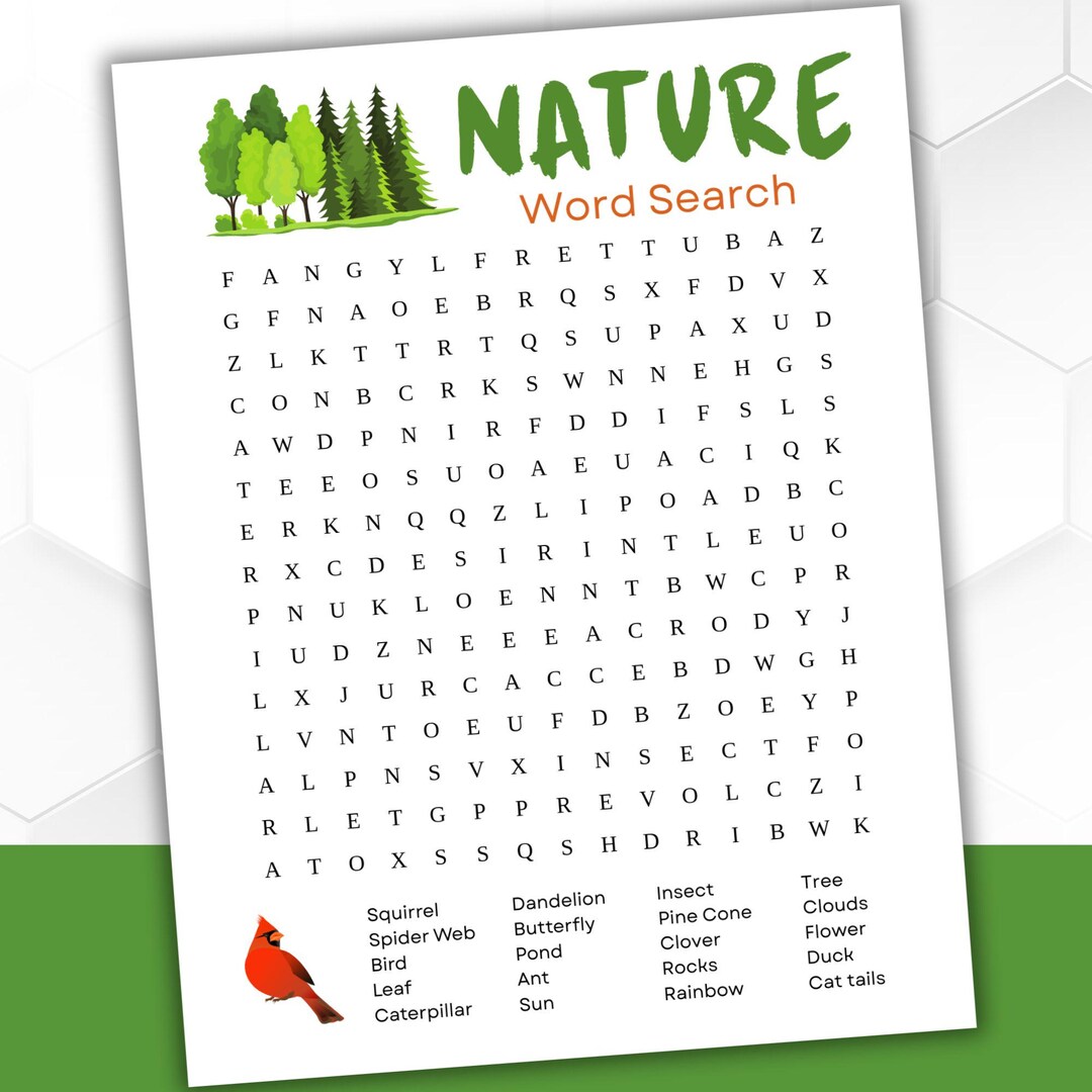 Nature Word Search - Etsy