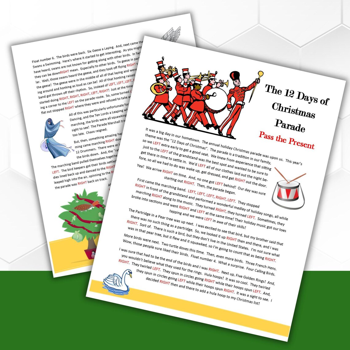 The 12 Days of Christmas Parade - Pass the Present - Printable ...