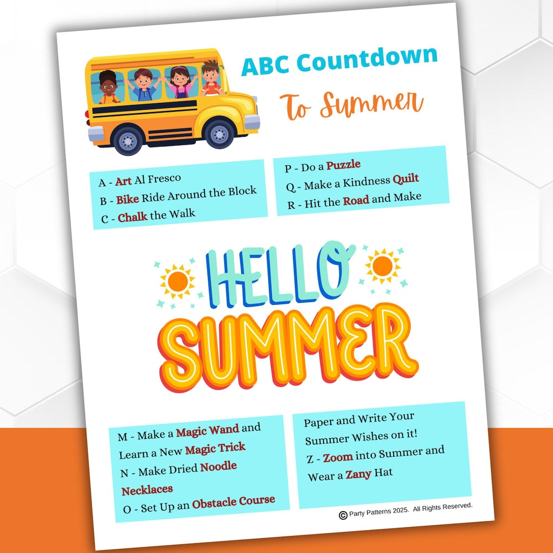 ABC Countdown to Summer for Elementary School Kids - Etsy