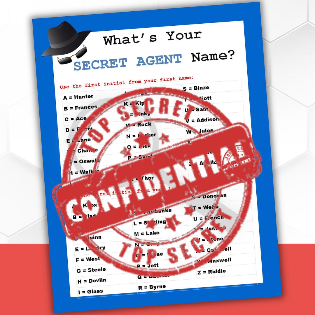 Secret Agent Name Game Kids Spy Party Game - Etsy