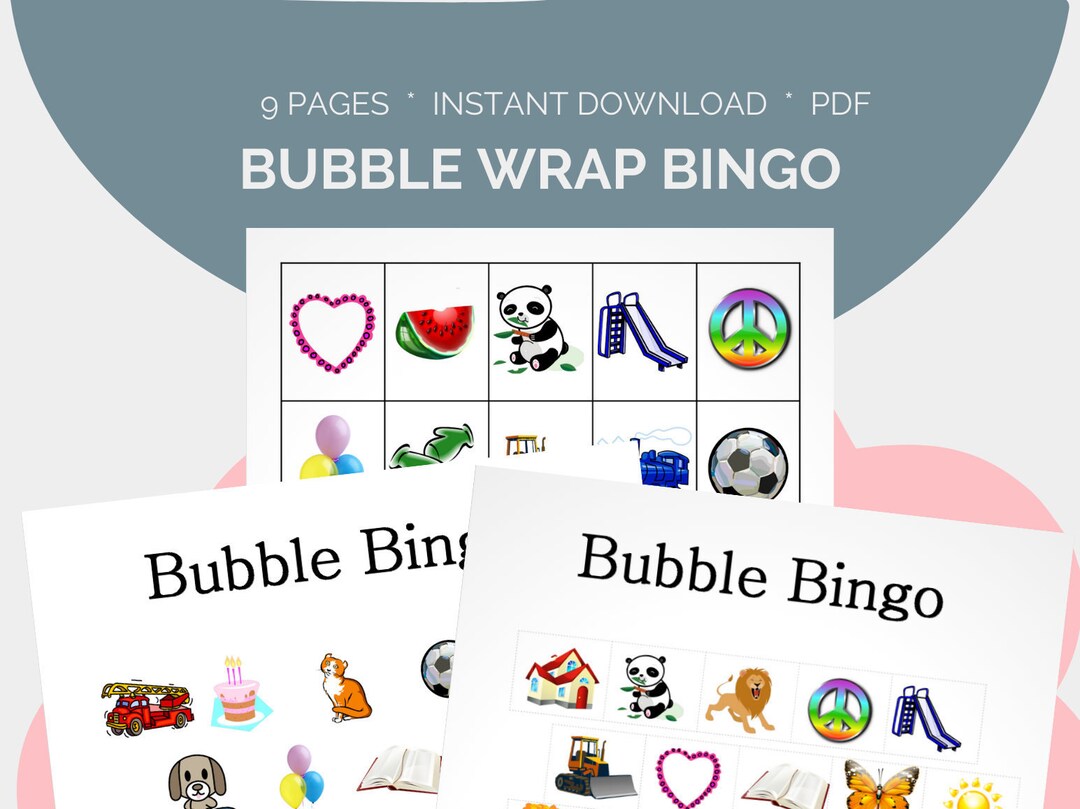 Bubble Wrap Bingo Printable Kids Birthday Party Game Download - Etsy