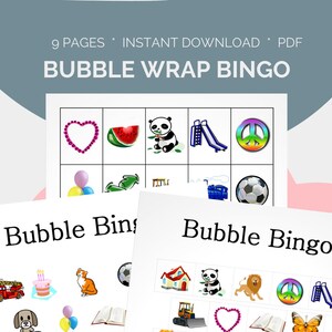 Bubble Wrap Bingo Printable Kids Birthday Party Game Download - Etsy