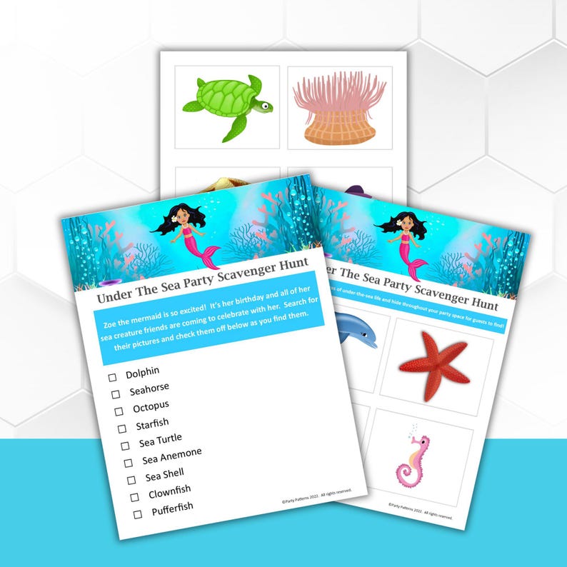 Under the Sea Scavenger Hunt | Kids Mermaid Party - Etsy