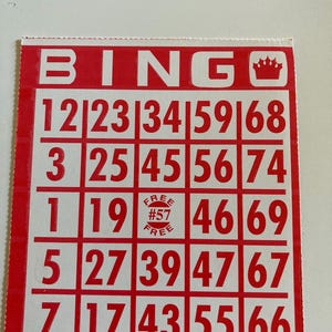 Vintage Red Bingo Cards - Set of 8 - Junk Journal Supplies - Etsy