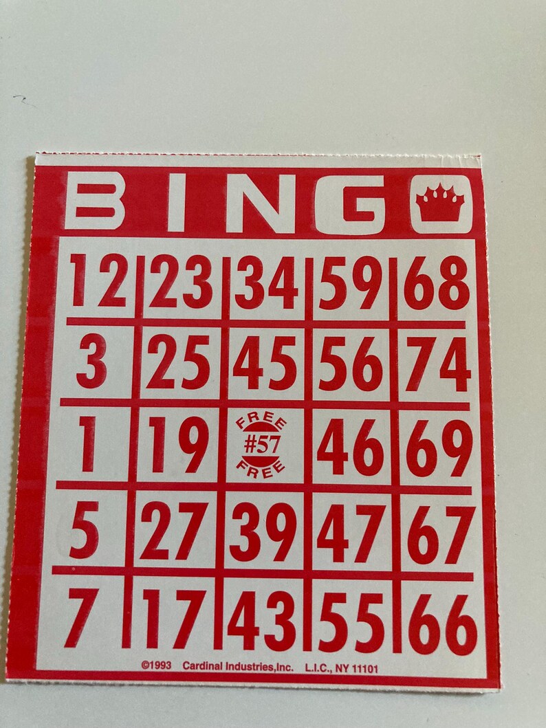 Vintage Red Bingo Cards - Set of 8 - Junk Journal Supplies - Etsy