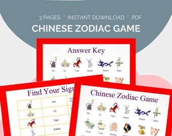 Chinese New Year Party Game Year of the Tiger Zodiac Animal Colouring ...