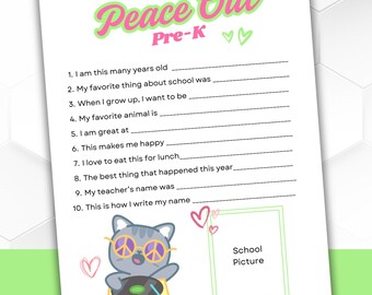 Goodbye Prek Pre-kindergarten Coloring Pages-end of Year-peace Out Pre ...