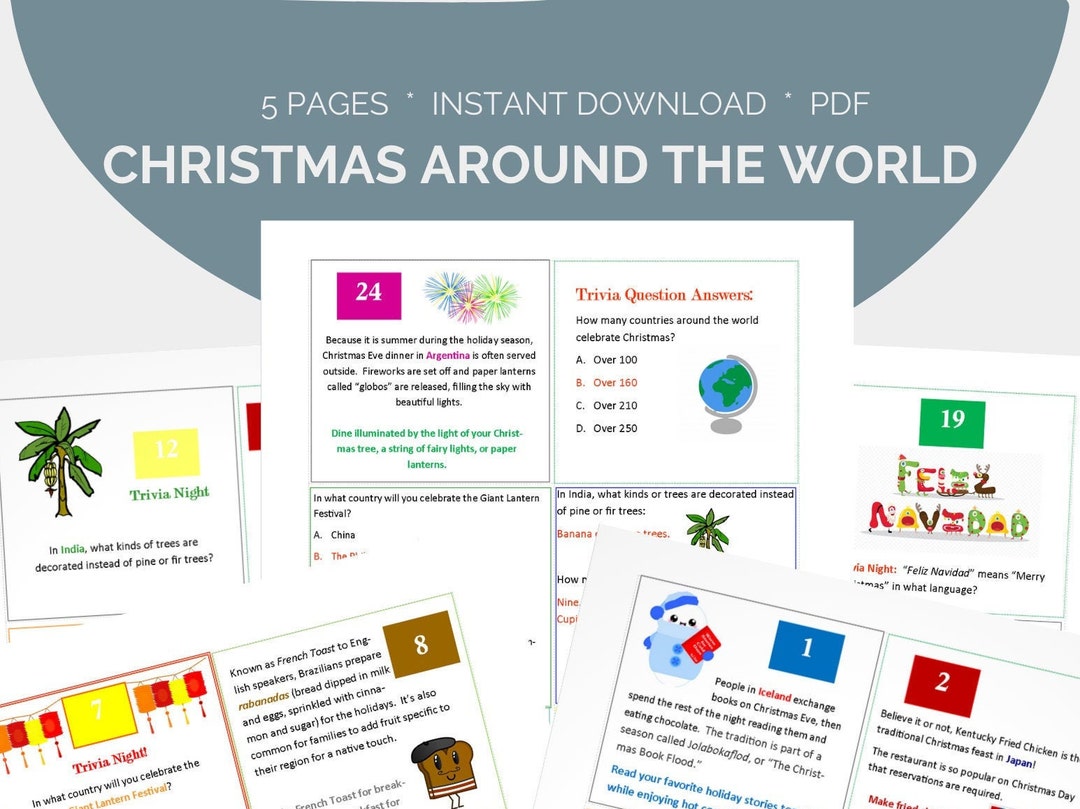 Christmas Around the World Printable Advent Calendar Fillers - Etsy