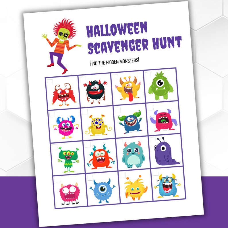 Halloween Monster Scavenger Hunt - Etsy