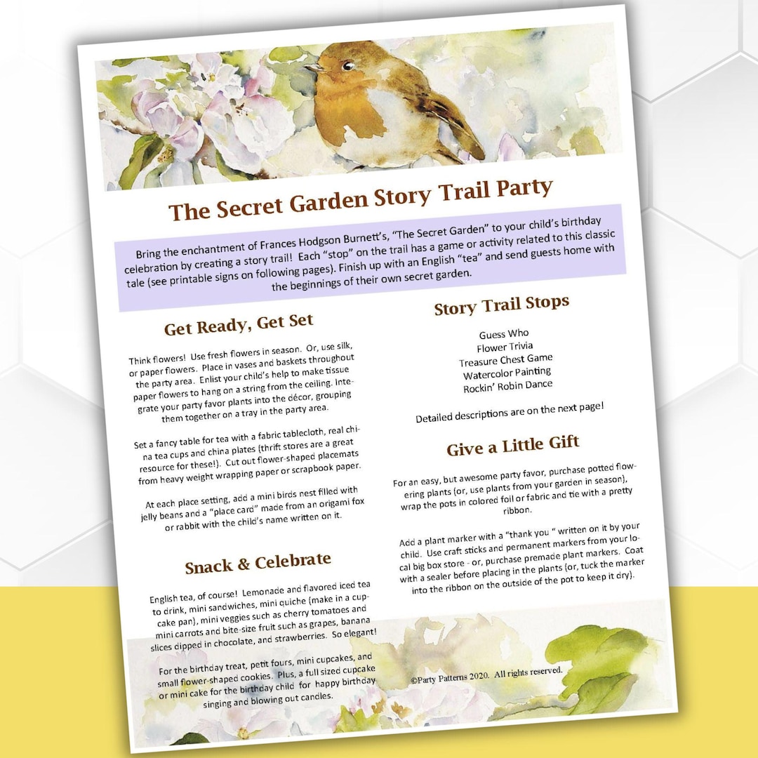Secret Garden Theme Games Story Trail Kids Garden Party - Etsy